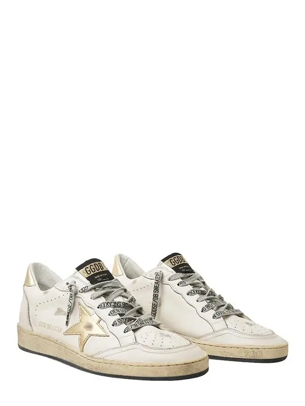 GOLDEN GOOSE Ball Star Low Top Sneakers - White/gold