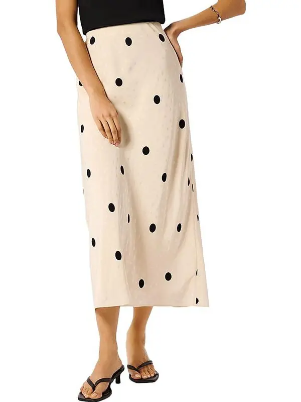 Whistles Jacquard Spots Midi Skirt - Cream/multi