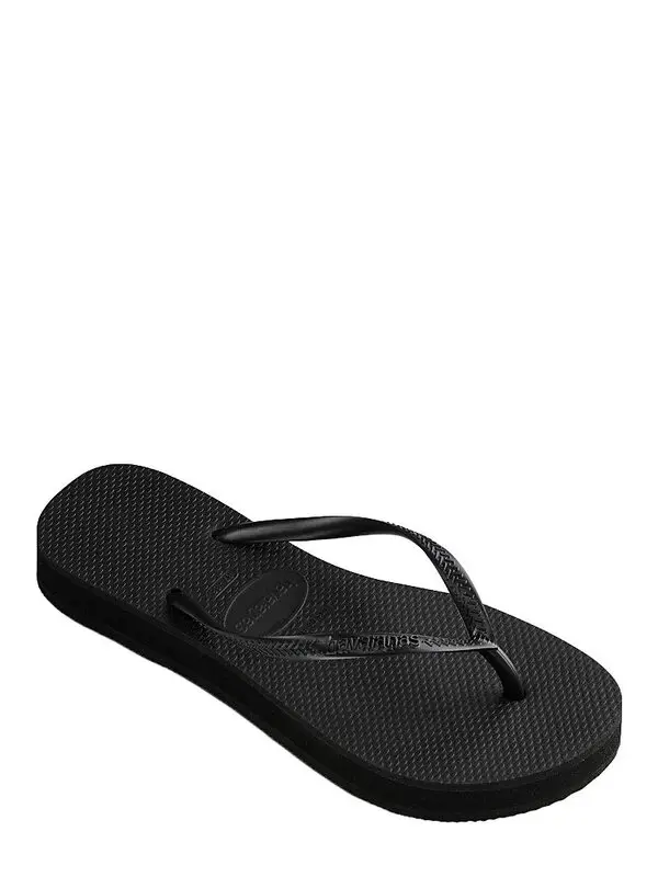 Havaianas Slim Flatform Thong Sandals - Black