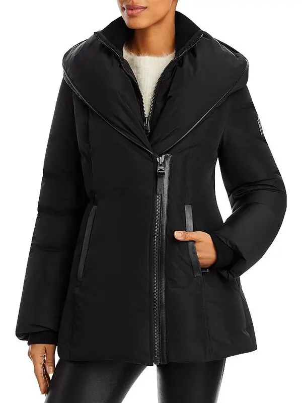 Mackage Adali Asymmetric Hooded Coat - Black