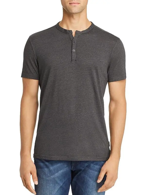 John Varvatos Star Usa Jersey Henley - Charcoal