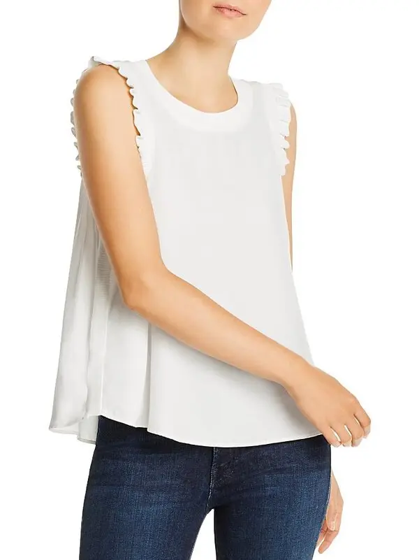 Cinq À Sept Lenore Ruffle Trimmed Top - Ivory