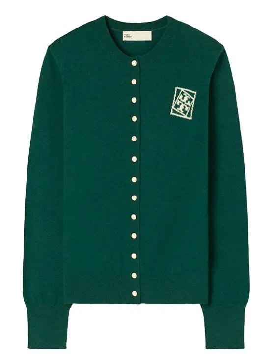 Tory Burch Wool Cardigan - Dark Green