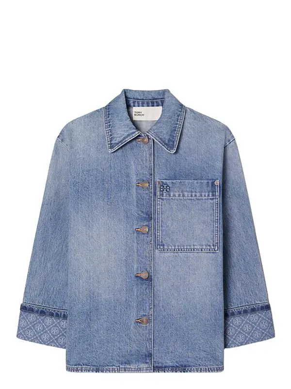 Tory Burch Denim Barn Jacket - Light Vintage Wash