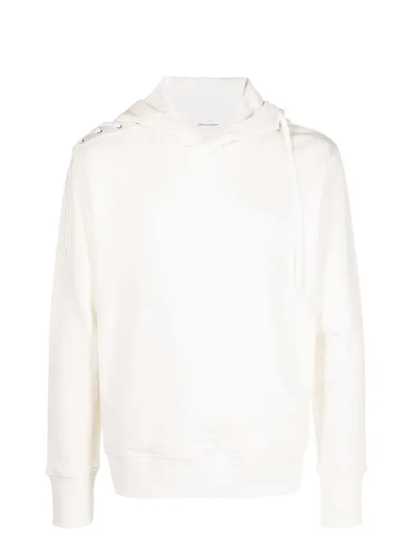 CRAIG GREEN Cotton Lace-up Detail Hoodie - White