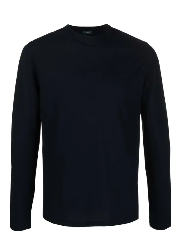 ZANONE Round Neck Long-sleeved Top - Blue