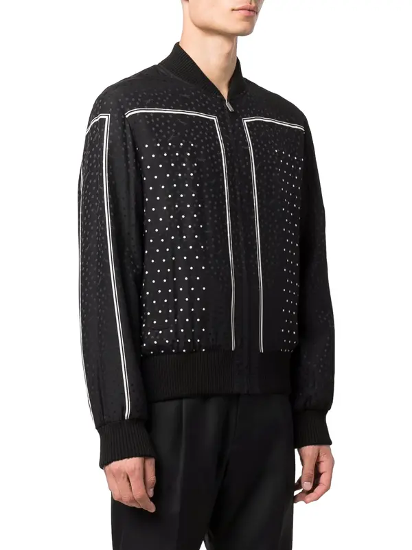Saint Laurent Polka-dot Bomber Jacket - Black
