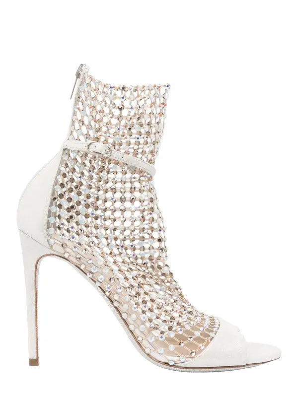 Rene Caovilla Bead-embellished Ankle Boots - White