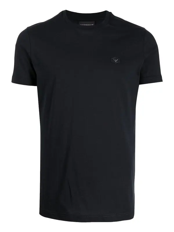 Emporio Armani Logo-patch Short-sleeved T-shirt - Blue