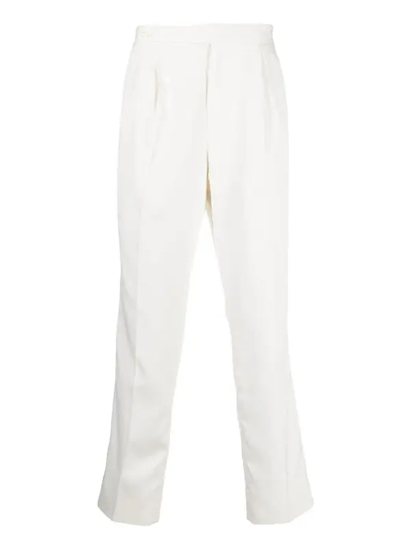 Brunello Cucinelli Pleated Silk Trousers - White