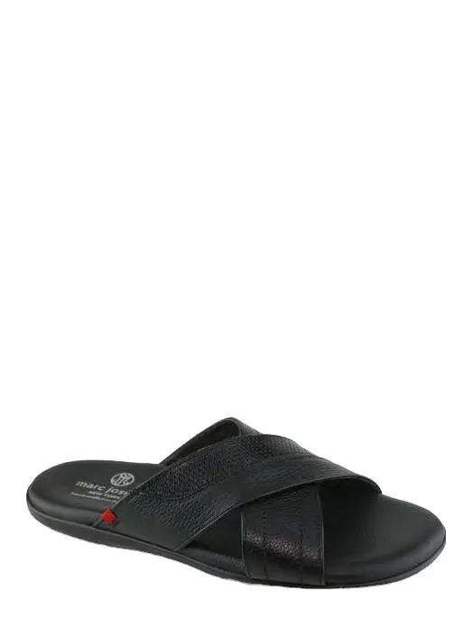MARC JOSEPH NEW YORK Boone Ave Slide Sandal - Black Grainy