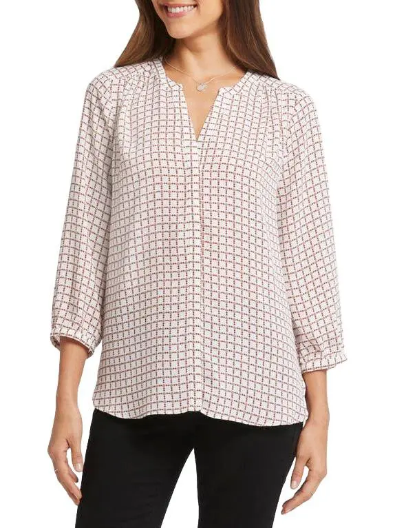 NYDJ Pintuck Blouse - Graceful Geo