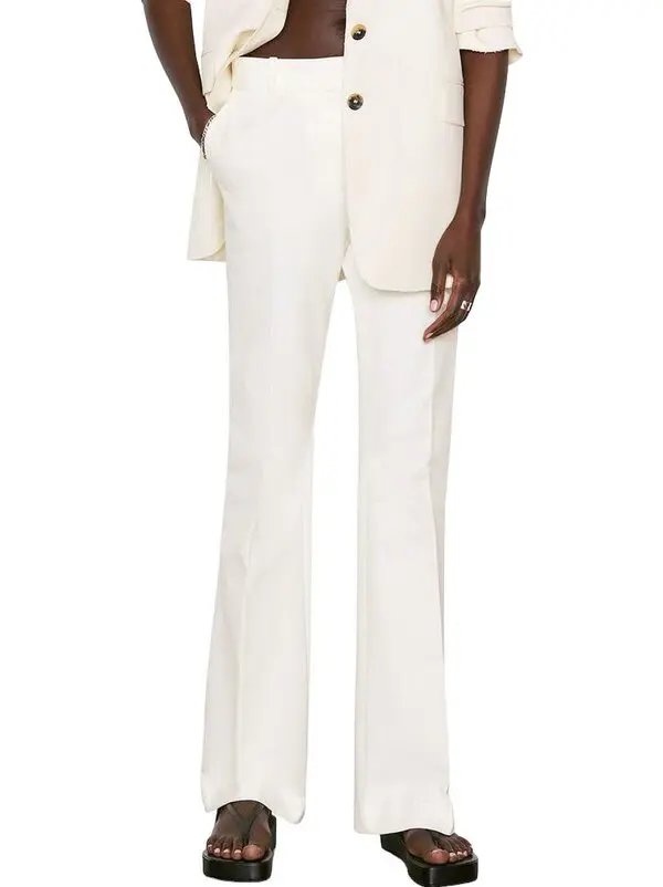 FRAME Le High Flare Stretch Cotton Trousers - Blanc