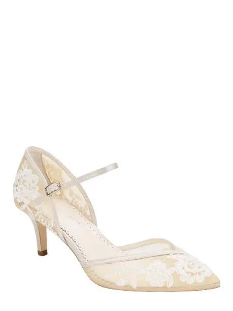 BELLA BELLE Candice Embroidered Pumps - Nude