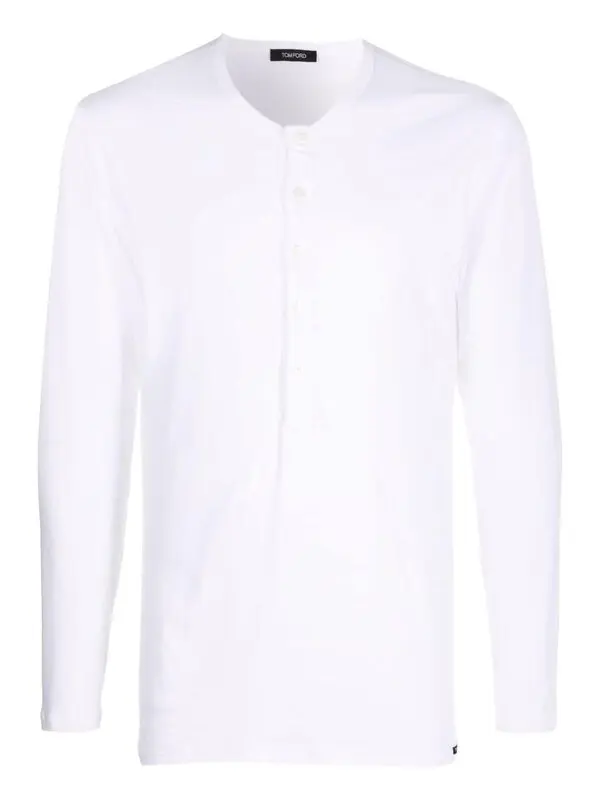 TOM FORD Round-neck Henley T-shirt - White