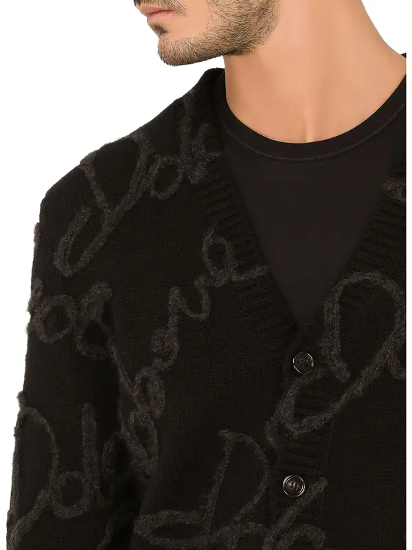 Dolce & Gabbana Logo-embroidered Cardigan - Black