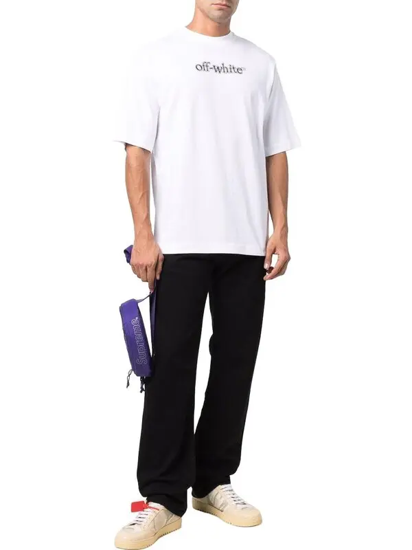 Off-White Diagonals Print Straight-leg Jeans - Black
