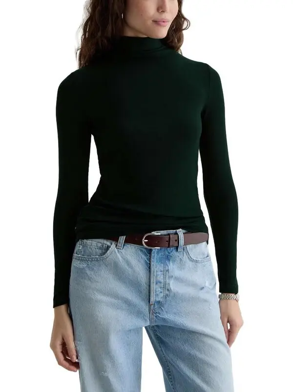 Ag Chels Ribbed Turtleneck Sweater - Dark Green