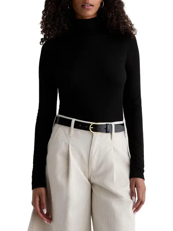 Ag Chels Ribbed Turtleneck Sweater - Super Black
