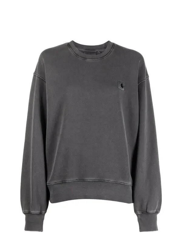 Carhartt Work In Progress Cotton Logo Patch Sweatshirt - Black