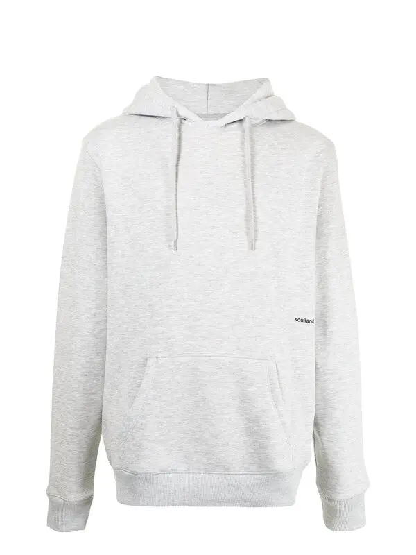 SOULLAND Side Logo Print Hoodie - Grey