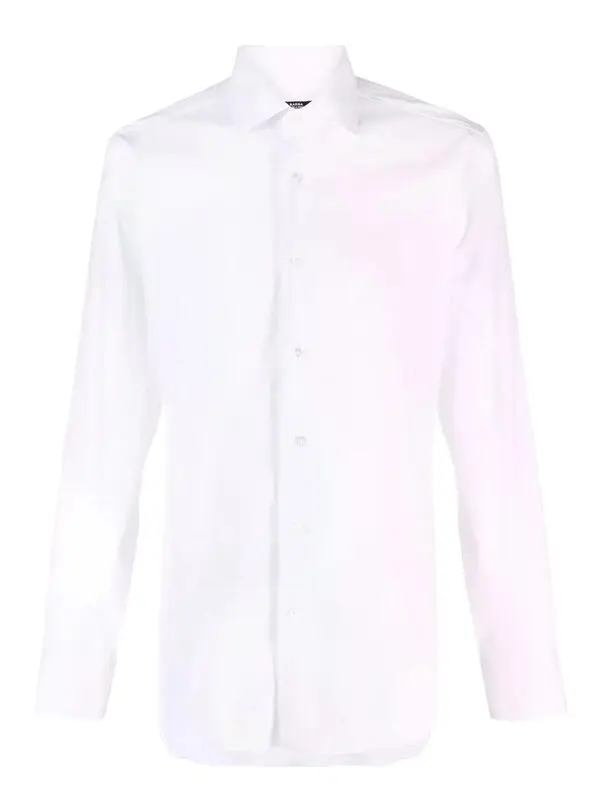 BARBA NAPOLI Long-sleeve Poplin Shirt - White