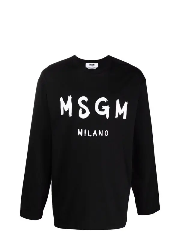 MSGM Long-sleeve Logo Sweatshirt - Black