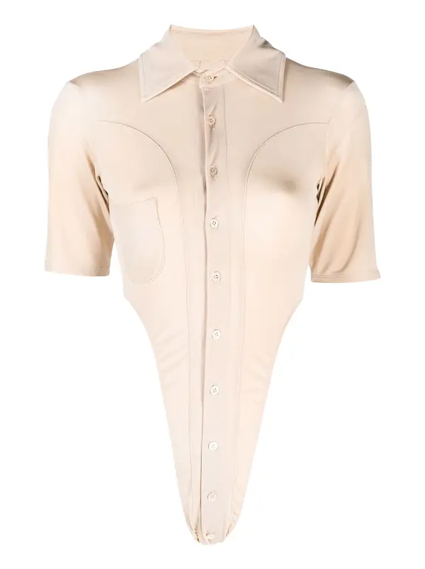 NINAMOUNAH Cut-out Button-up Shirt - Neutrals