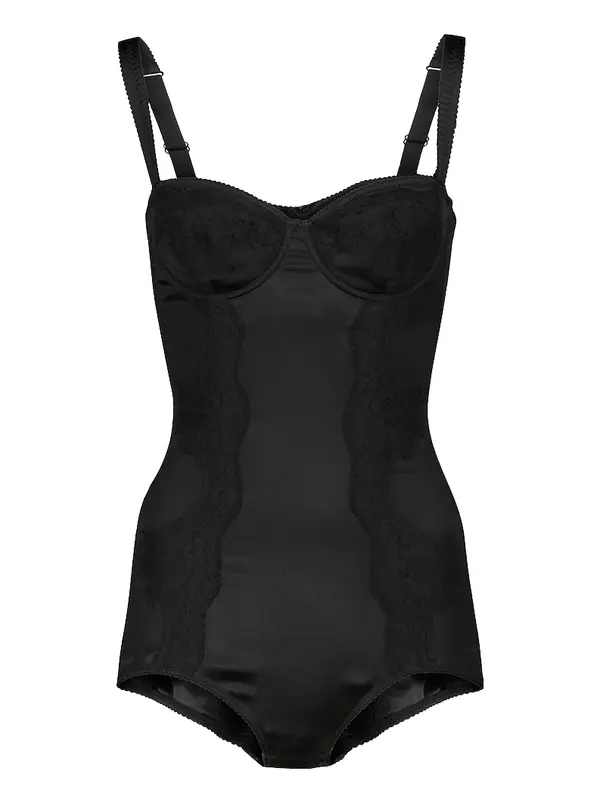 Dolce & Gabbana Silk-blend Bodysuit - Black