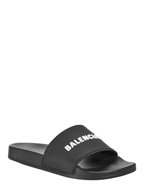 Balenciaga Pool Slide Sandals - Noir/blanc