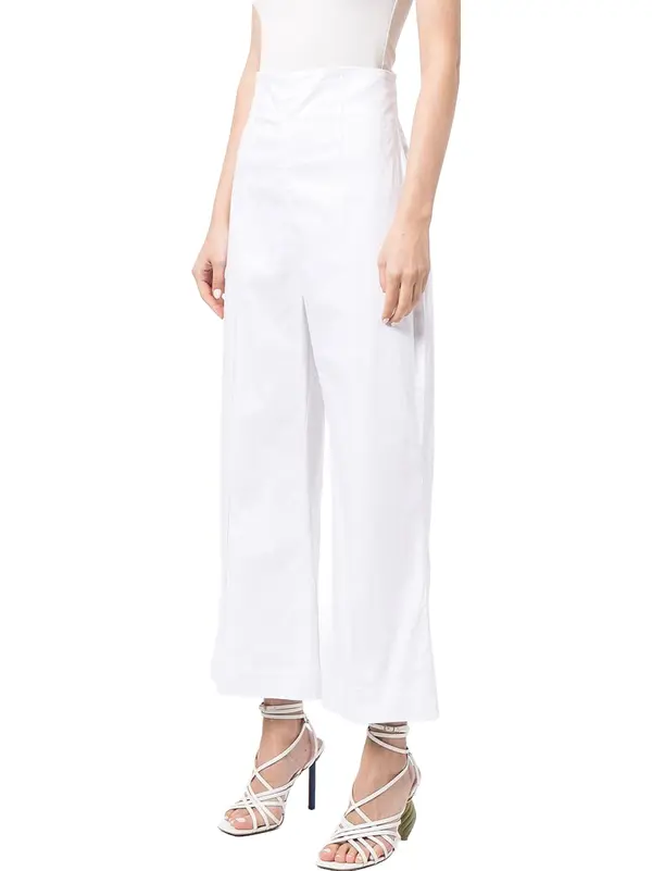 Silvia Tcherassi Piped Trim High-waisted Trousers - White