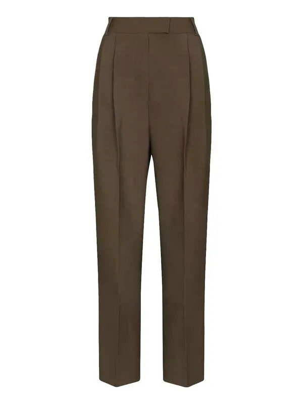 THE FRANKIE SHOP Bea High-waisted Tapered Trousers - Brown