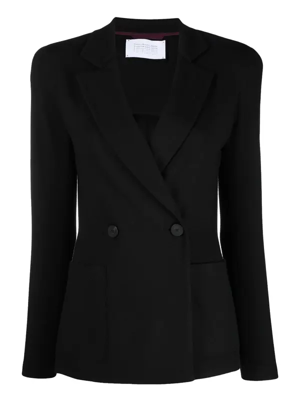 Harris Wharf London Double-breasted Virgin Wool Blazer - Black
