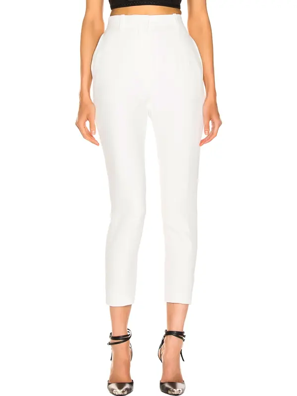 Alexander McQueen High-waisted Cigarette Pant - Ivory