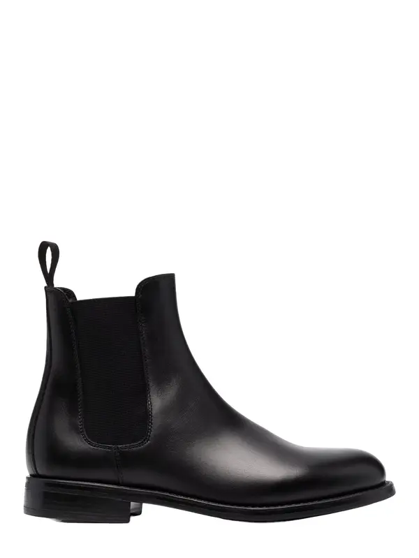 SCAROSSO Claudia Leather Chelsea Boots - Black