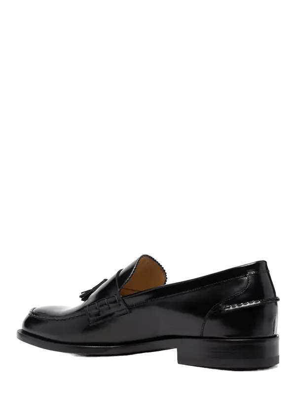 SCAROSSO Ralph Tassel-embellished Leather Loafers - Black