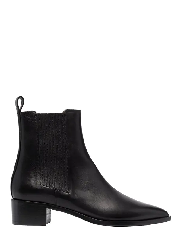 SCAROSSO Olivia Leather Chelsea Boots - Black