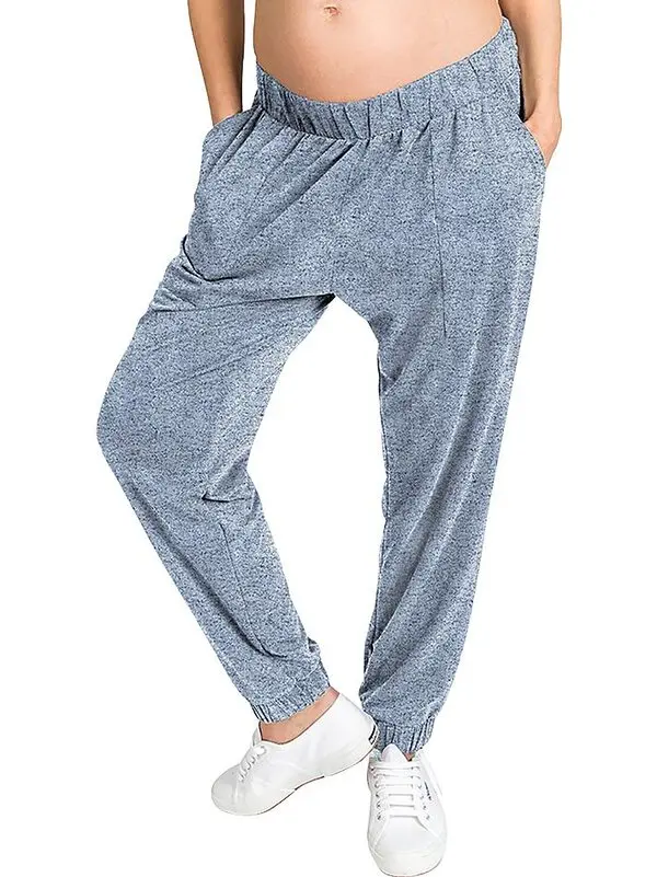 NOM MATERNITY Jenna Maternity Pants - Grey Hacci