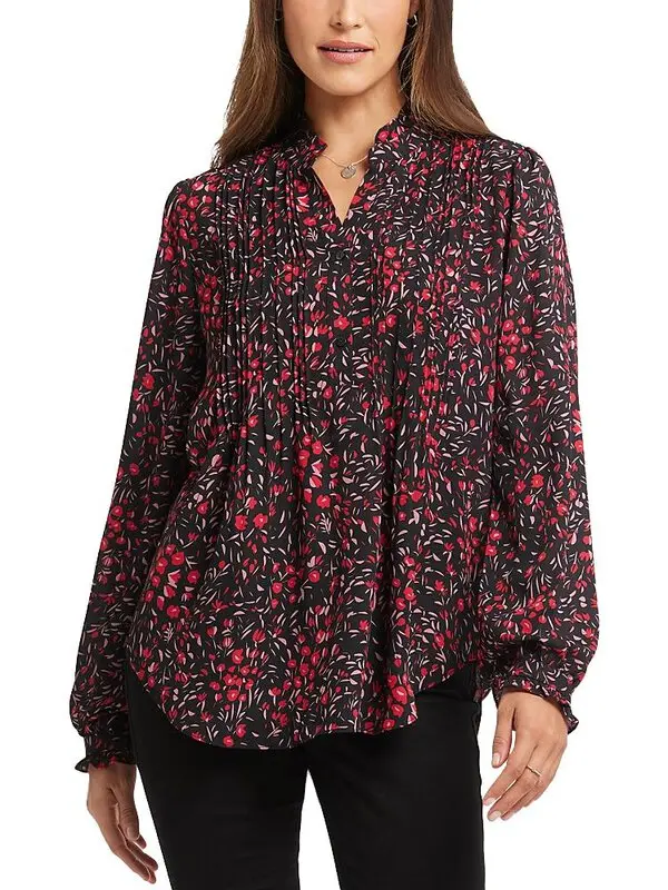 NYDJ Printed Pleated Shirt - Beulah Basin
