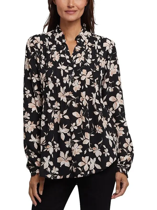 NYDJ Printed Pleated Shirt - Claudette