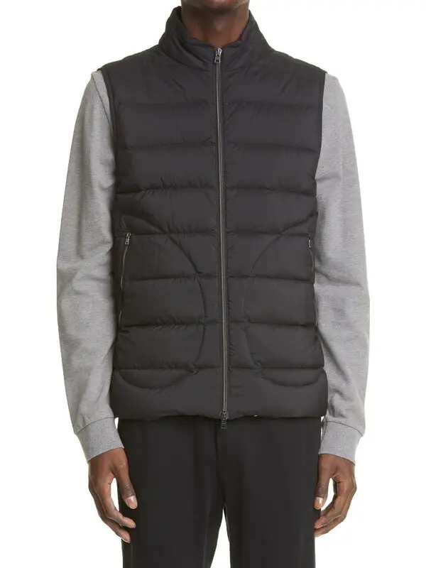 Herno Matte Nylon Down Puffer Vest - Black