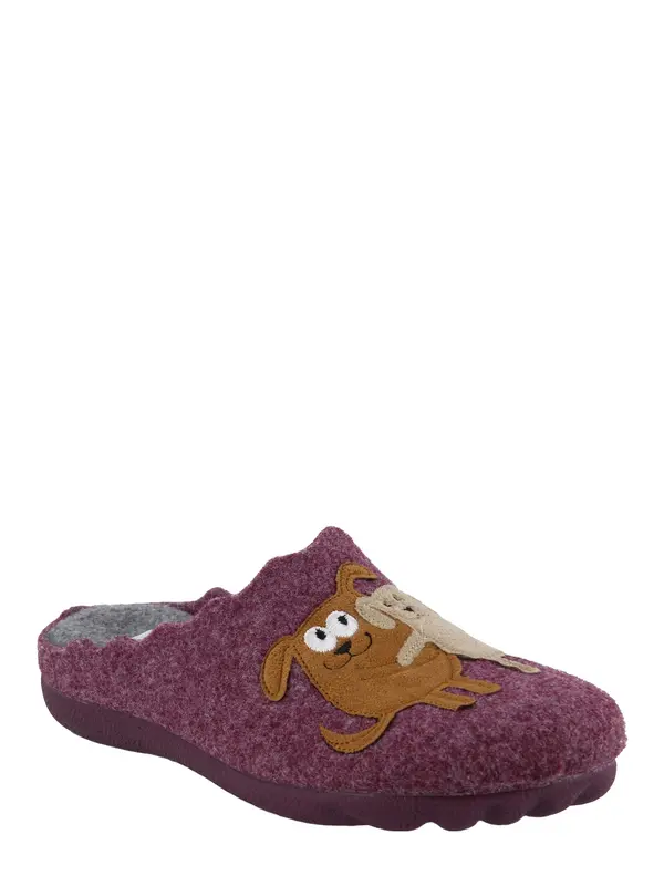 SPRING STEP SHOES Petlove Scuff Slippers - Bordeaux Multi