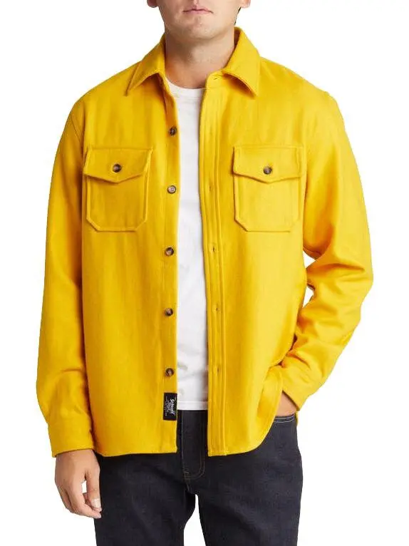 SCHOTT Cpo Wool Blend Work Shirt - Mustard