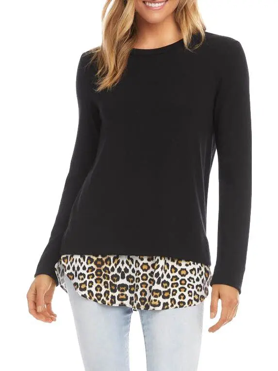 Karen Kane Layered Top - Black