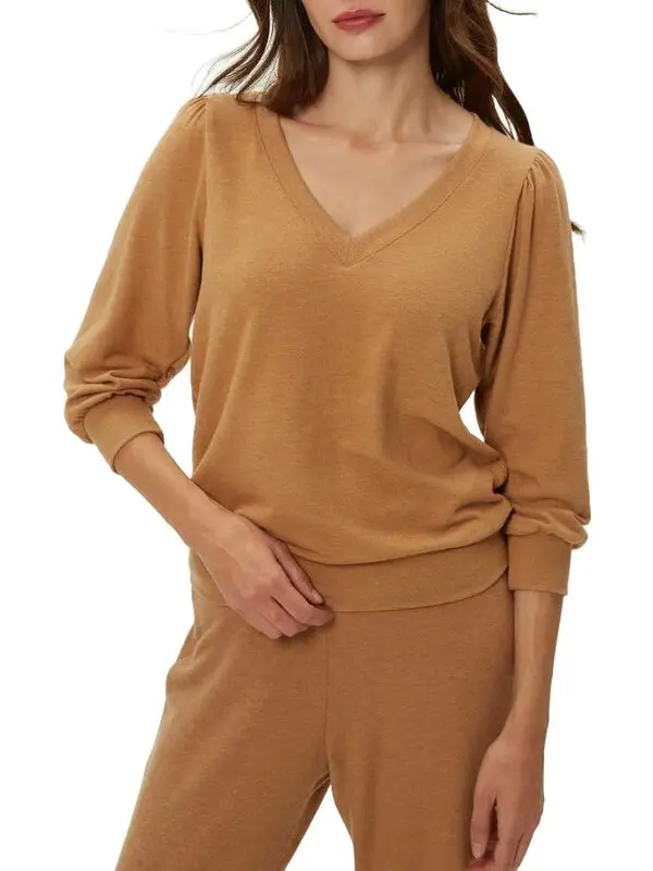 Michael Stars Gabriella V-neck Top - Cumin