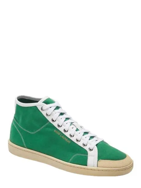 Saint Laurent Mid-top Sneaker - Verde Cup/blanc Opti
