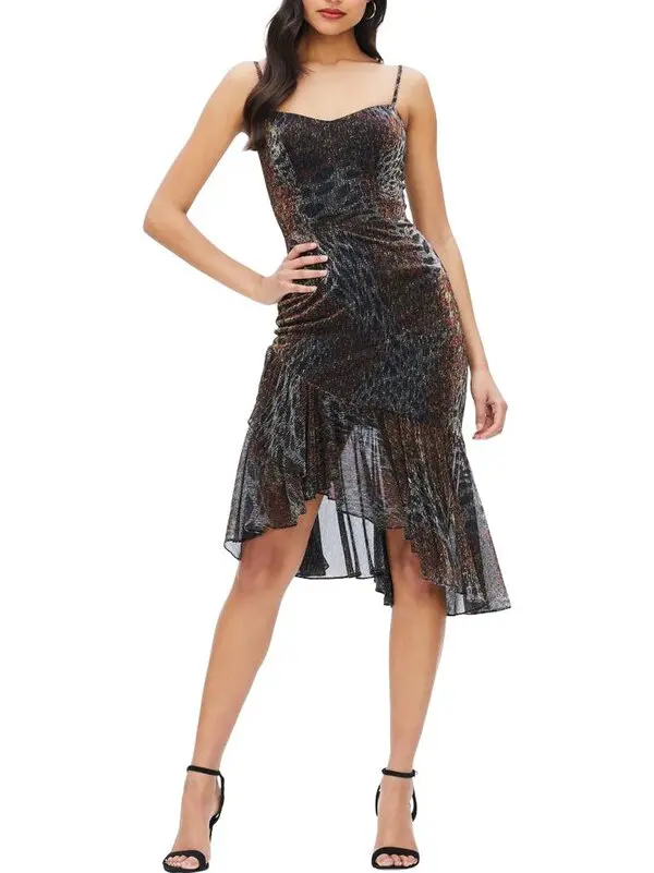 Dress The Population Cantrelle Metallic Dress - Bronze Multi