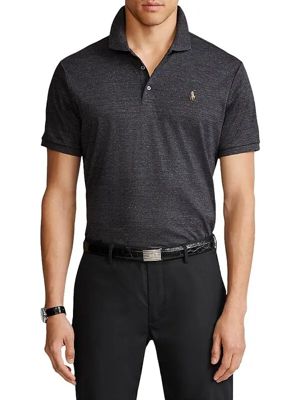 Polo Ralph Lauren Classic Fit Soft Cotton Polo Shirt - Black Marl Heather