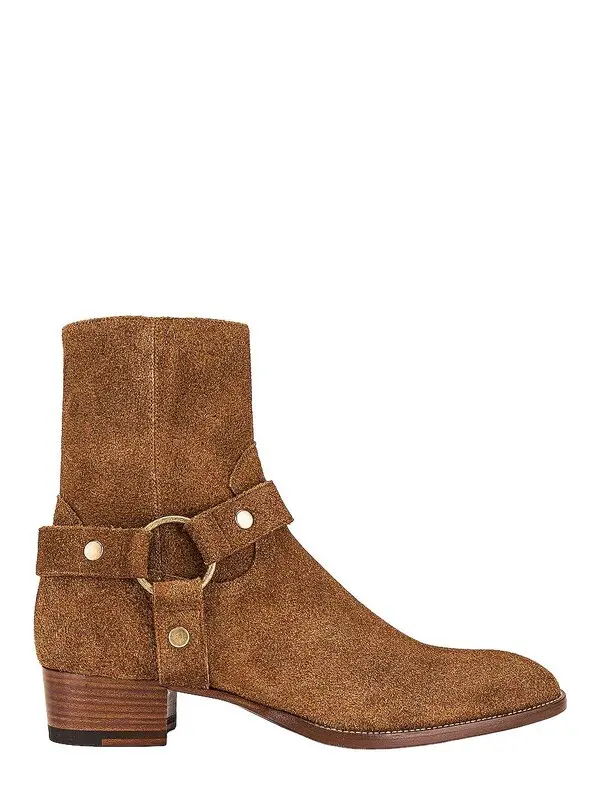 Saint Laurent Wyatt Leather Boot - Noisette