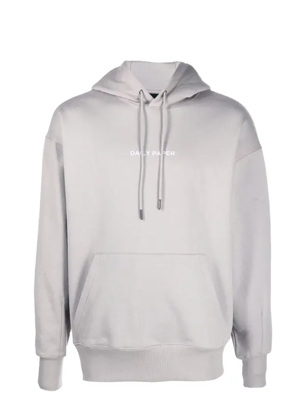 DAILY PAPER Logo-print Cotton Hoodie - Grey